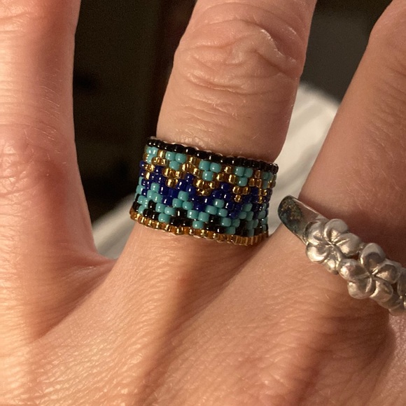 Handmade | Jewelry | Gorgeous Hand Beaded Ring From Bali Size 67 | Poshmark